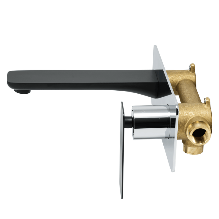 BAI 0679 Single Handle Contemporary Wall Mounted Bathroom Faucet in Bl ...