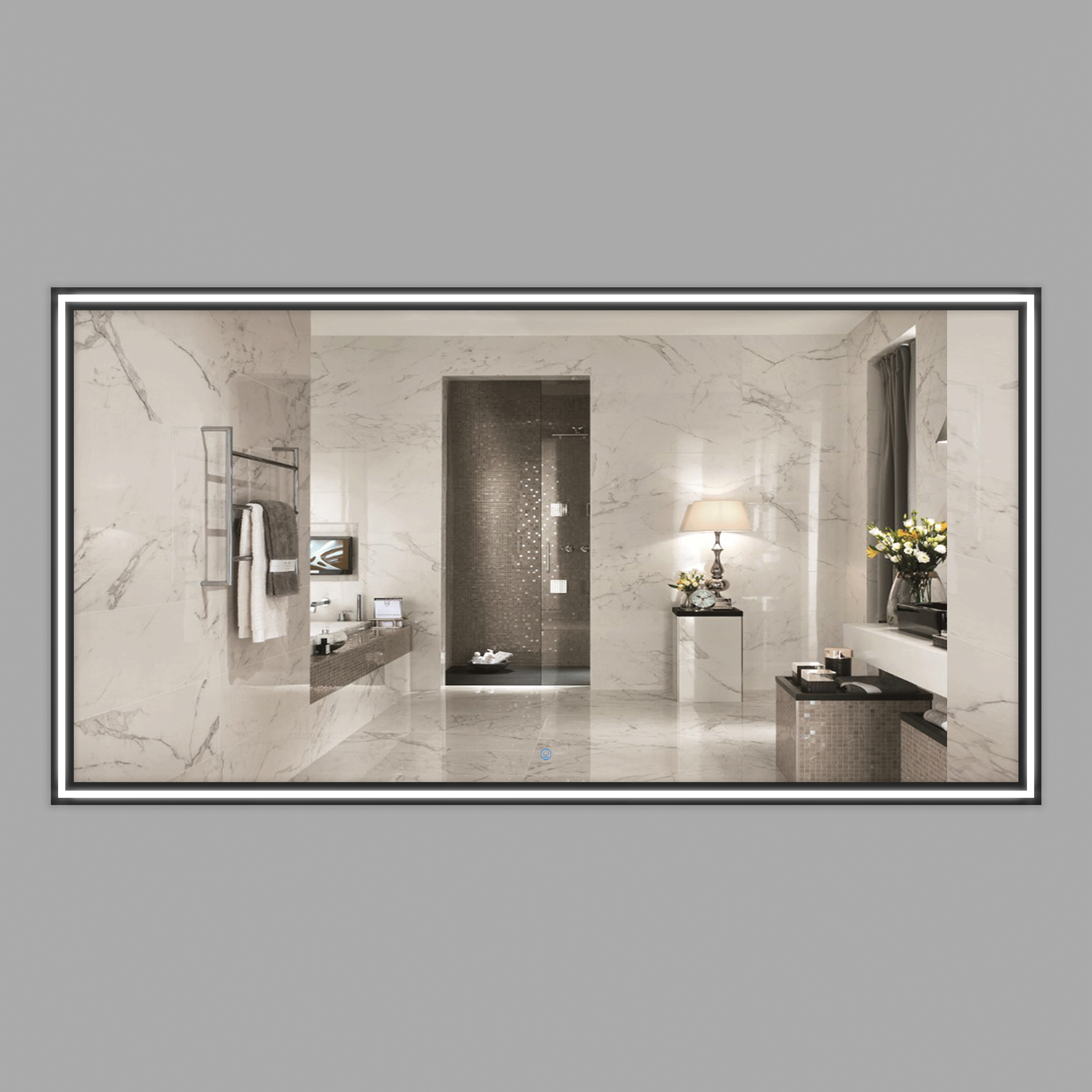 BAI 8047 LED 67-inch Bathroom Mirror with Aluminum Frame – MegaBAI